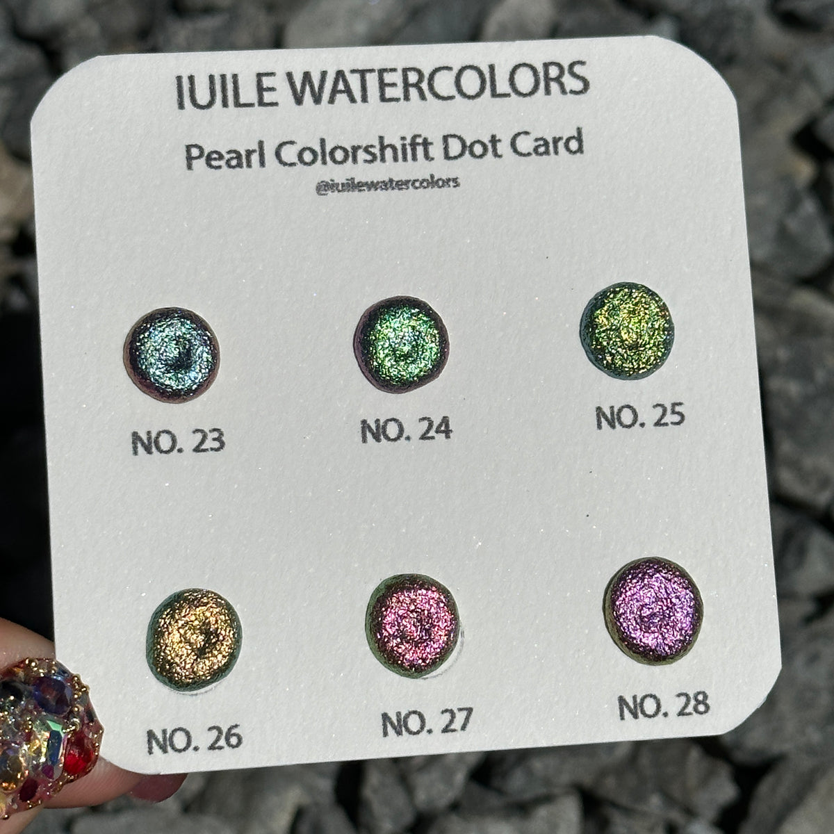 Pearl Dot Card Tester Sampler Watercolor Shimmer Glittery Paints – IUILE