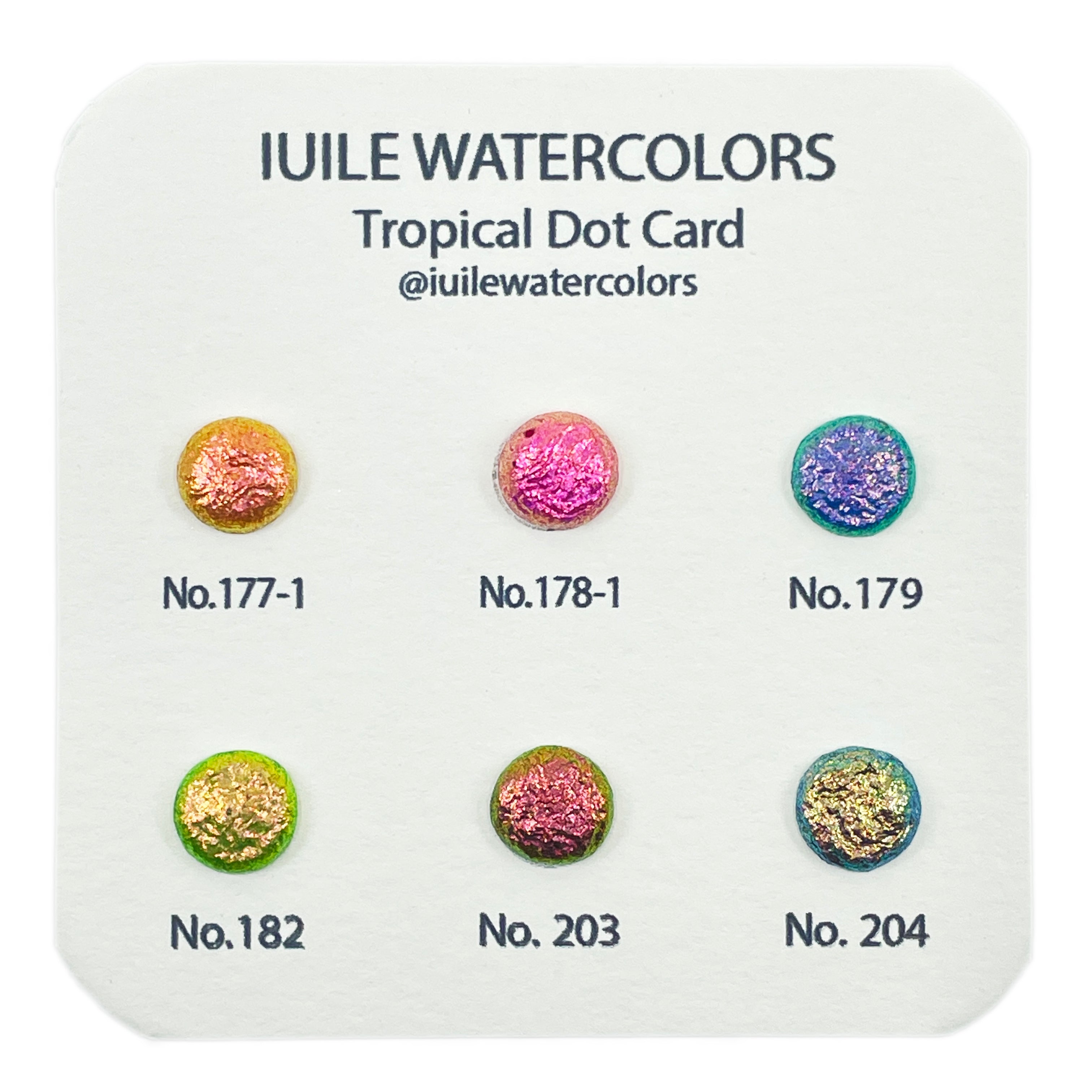 Tropical Dot Card Tester Sampler Watercolor Shimmer Glittery Paints – IUILE