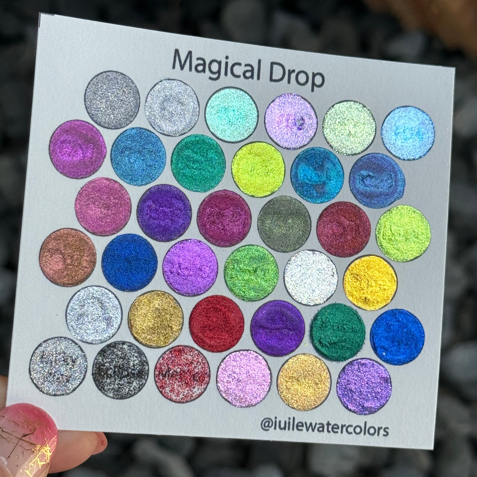 1 & 2 Magical Drop Tiny Sampler set Handmade Shimmer Hologram Color sh ...