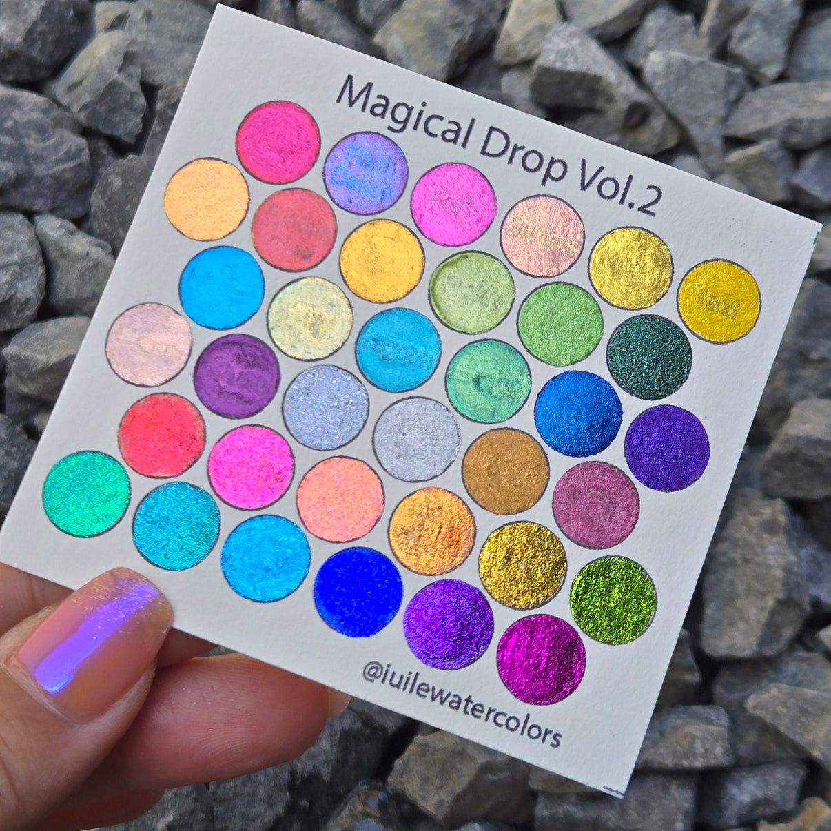 Vol.2 Magical Drop Tiny Sampler set Handmade Shimmer Hologram Color sh ...
