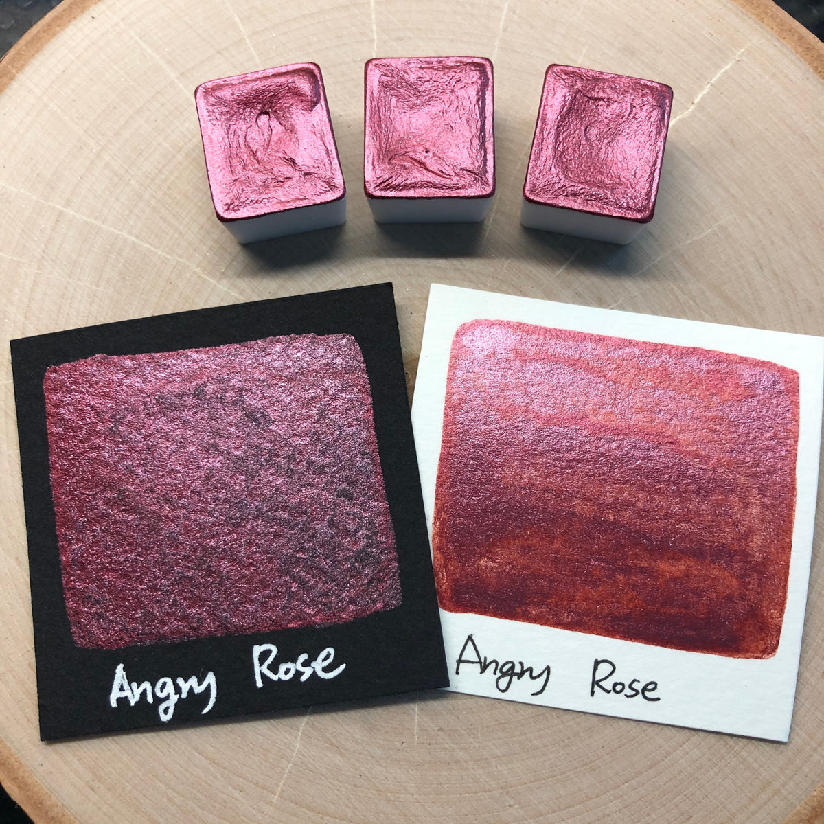 Angry rose pink watercolor paints half pan – IUILE